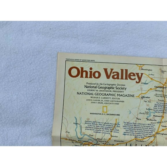 National Geographic | Art | Vintage Map Ohio Valley National Geographic ...